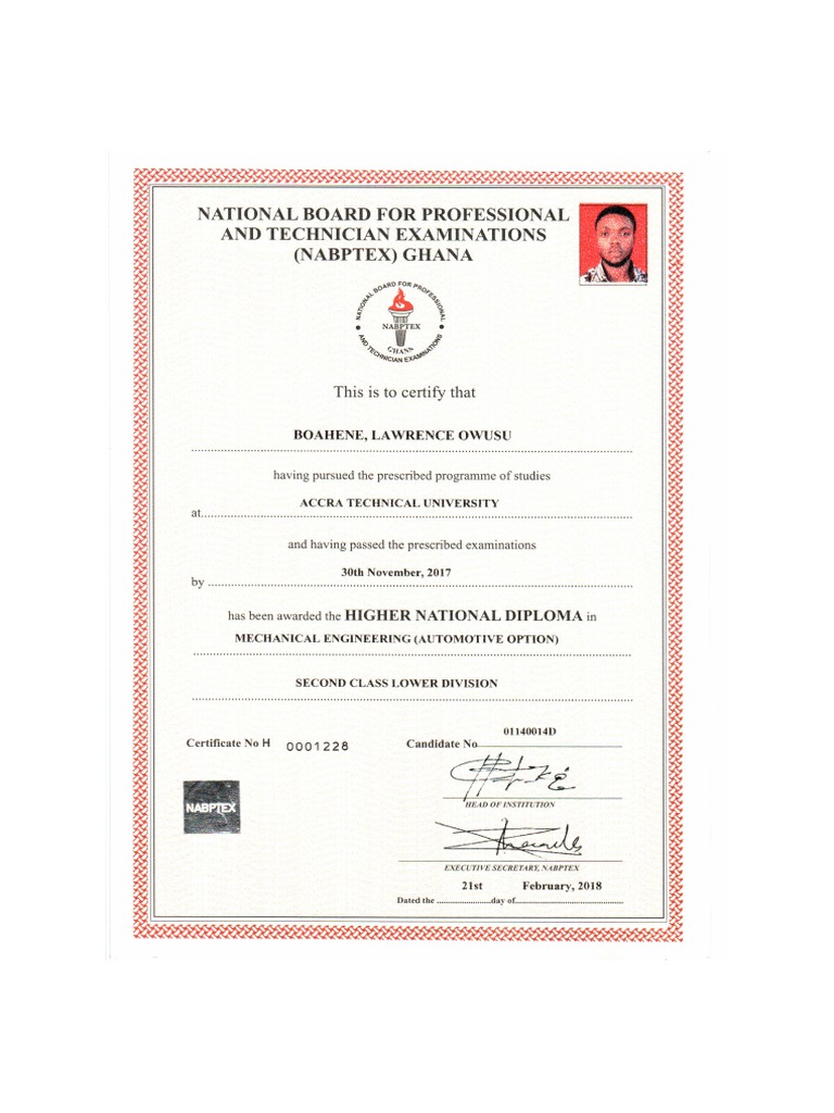 HND MECHANICAL ENGINEERING (Automotive Option) PDF | PDF