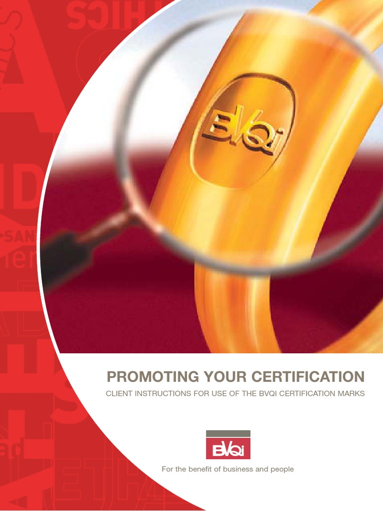 Promoting Your Certification: Client Instructions For Use of The Bvqi ...