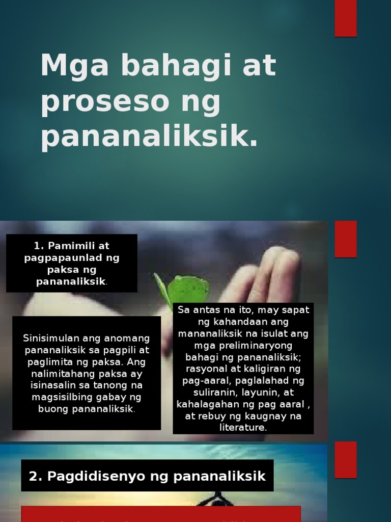 Mga Bahagi at Proseso NG Pananaliksik | PDF