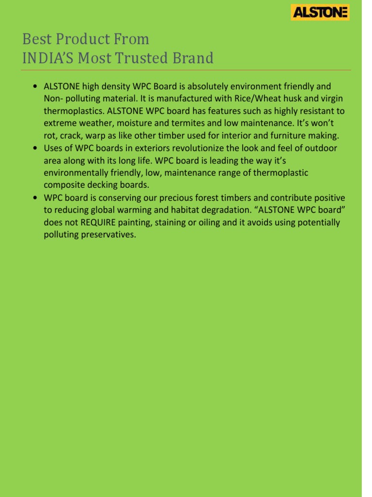 Alstone WPC Hybrid Board | PDF | Volatile Organic Compound | Lumber
