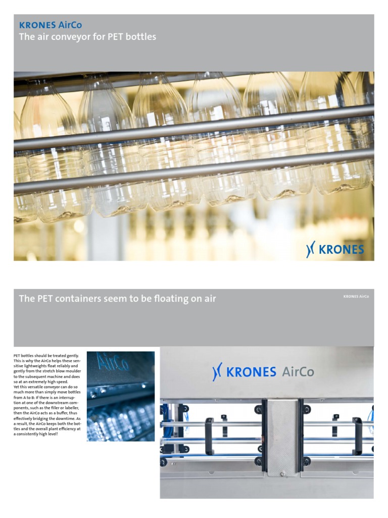Krones AirCo The Air Conveyor For PET Bottles | PDF | Manufactured ...