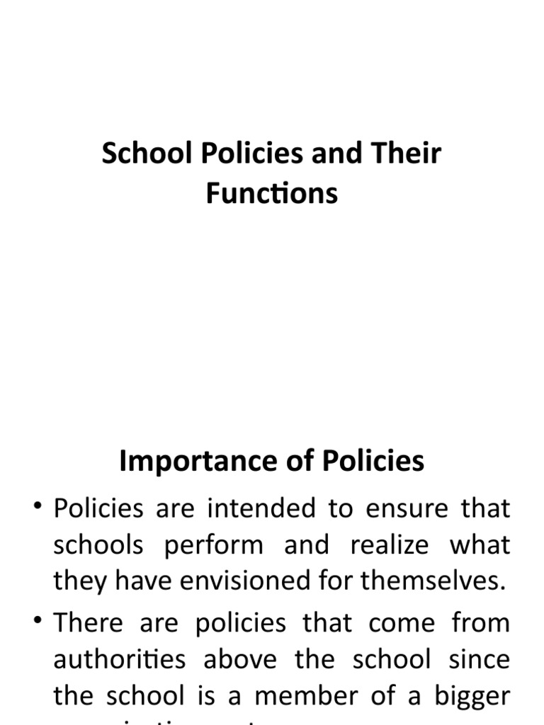 Lec 16 School Policies and Their Functions | PDF
