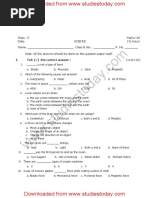Class 4 Question Paper Science Set 1 | PDF | Water | Natural Environment
