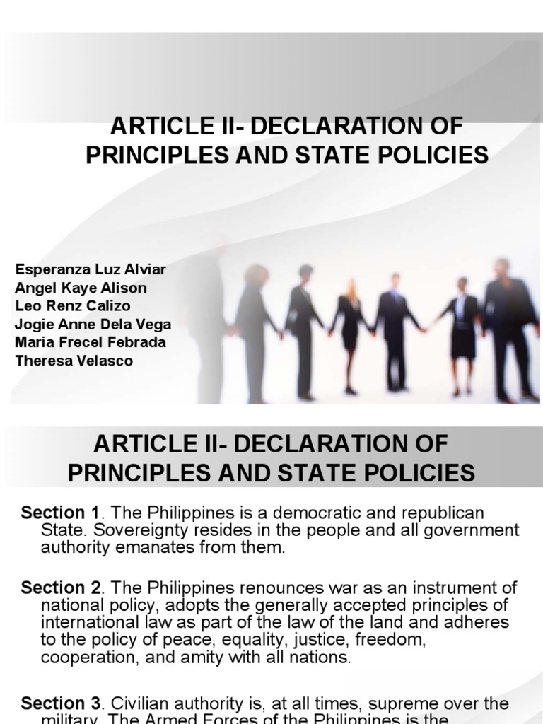 Article Ii-Declaration of Principles and State Policies | PDF ...