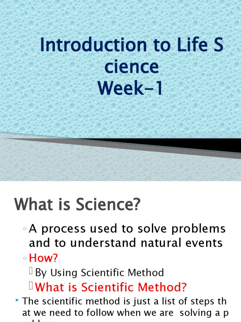 Introduction To Life Sciences | PDF | Experiment | Scientific Method