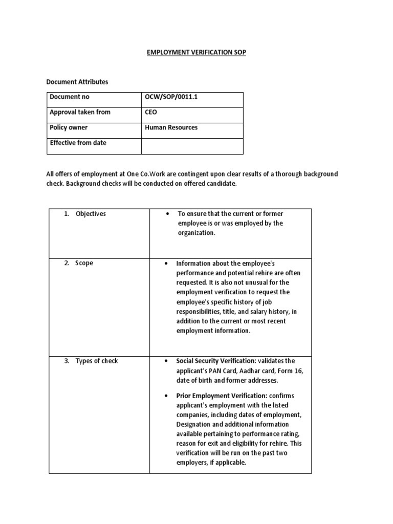 Employment Verification | PDF | Background Check | Employment