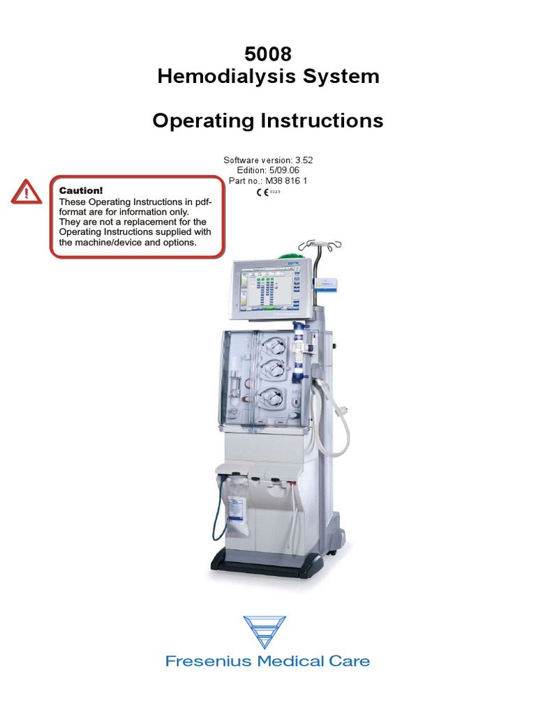 Fresenius 5008 Hemodialysis System - User Manual | PDF | Dialysis ...