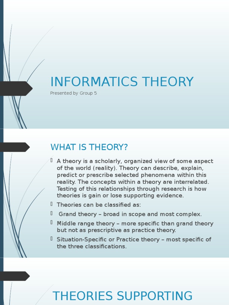 Informatics Theory: Presented by Group 5 | PDF | Ontology (Information ...