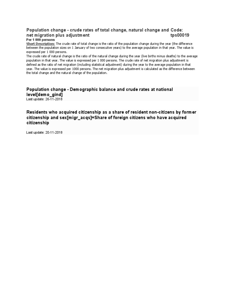 Population Change - Crude Rates of Total Change, Natural Change and Net ...