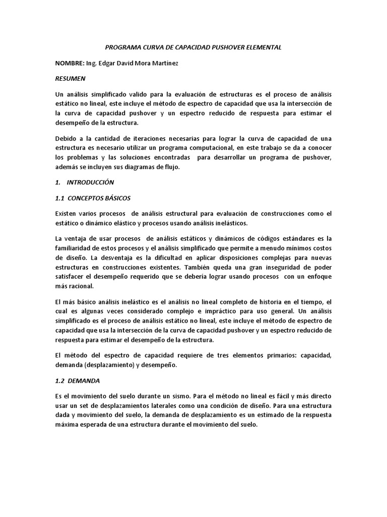 Curva de Capacidad Pushover | PDF | Rigidez | Elasticidad (Física)