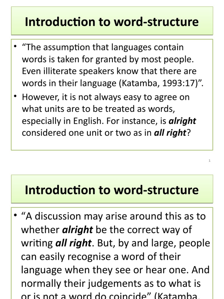 Introduction To Word-Structure 2 | PDF | Morphology (Linguistics) | Word