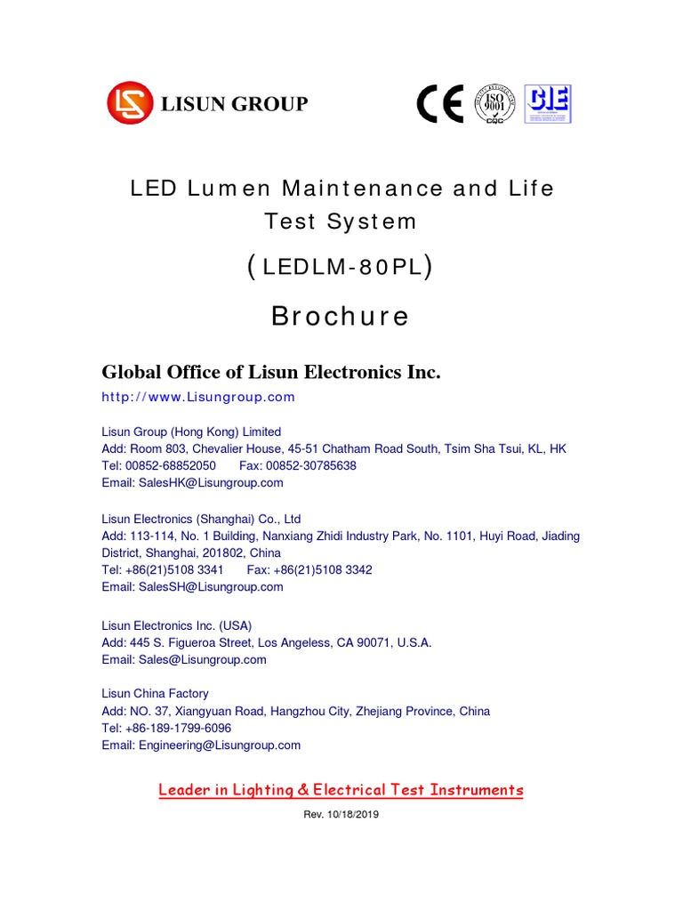 Led Lumen Maintenance and Life Test System | PDF | Lighting ...