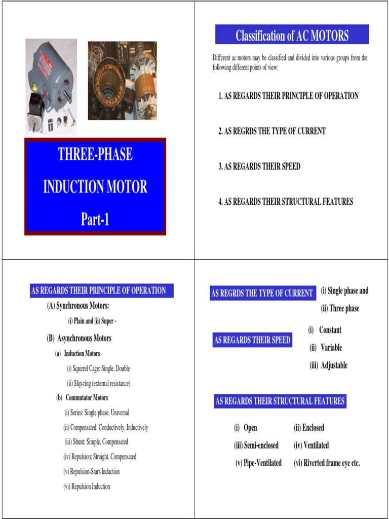 Three-Phase Induction Motor Part-1: Classification of AC MOTORS | PDF ...