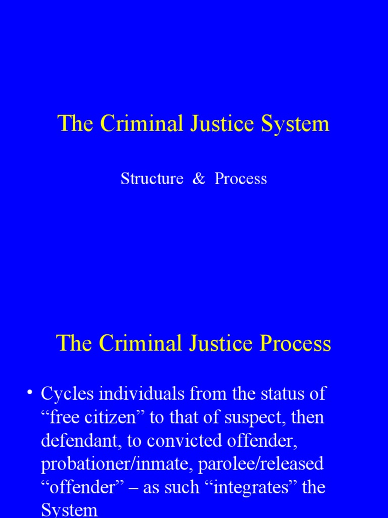 The Criminal Justice System: Structure & Process | PDF | Criminal ...