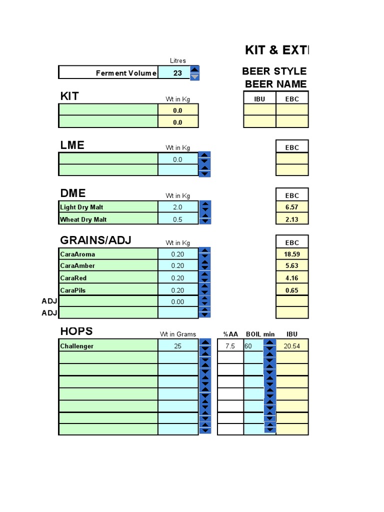 Kit & Extract Beer Designer V4.1 | PDF | Hops | Malt