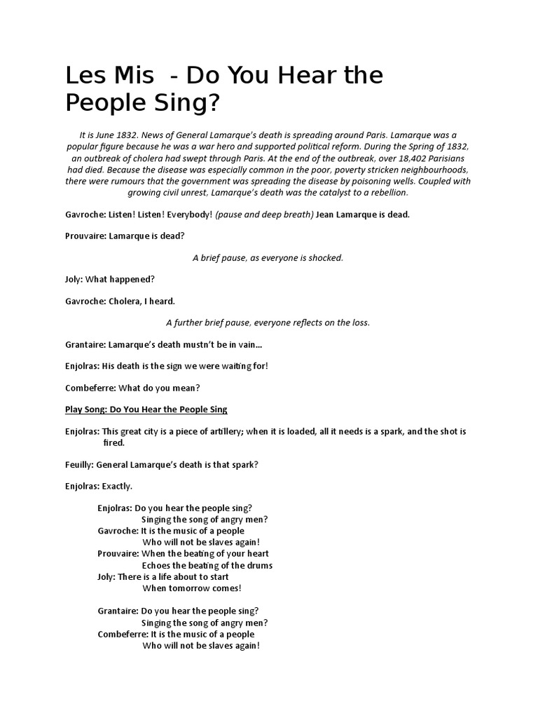 Les Mis Script | PDF | Violence | Entertainment (General)