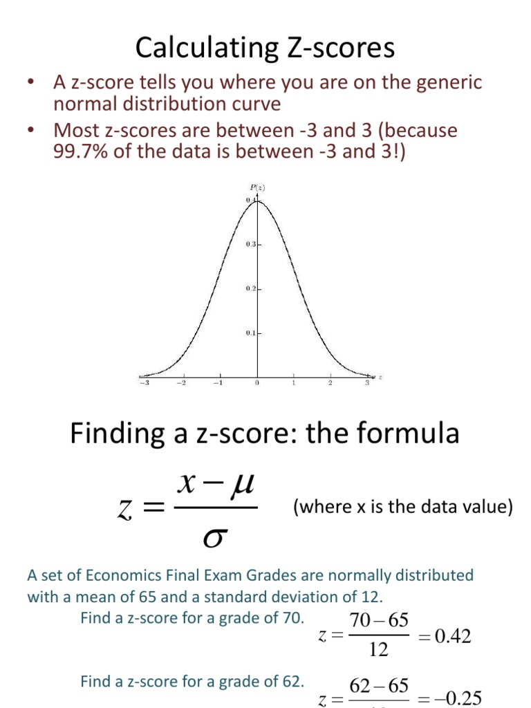 Calculating Z Scores | PDF | Standard Score | Standard Deviation