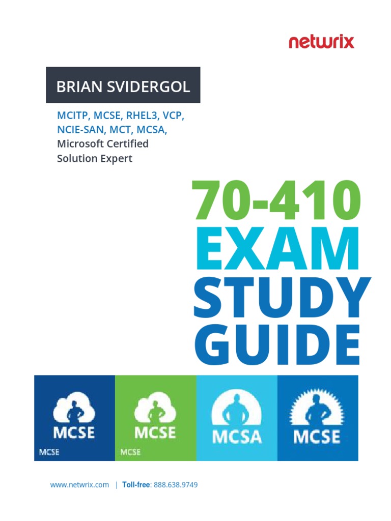 Ghid de Studiu 70 - 410 - Exam | PDF | Active Directory | Microsoft Certified Professional