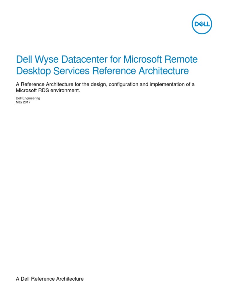Dell Wyse Datacenter MicrosoftRDS ReferenceArchitecture | PDF | Desktop ...