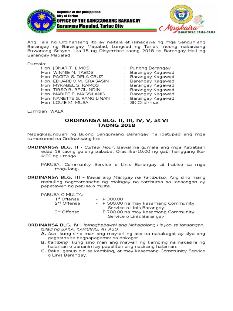 Brgy Mapalad Resolution No. 02-06 | PDF