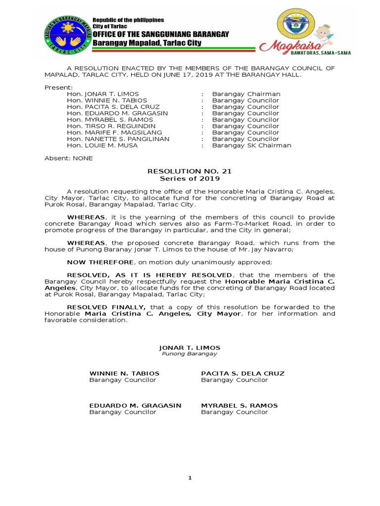 Request for Road Concreting Funds | PDF | Violence