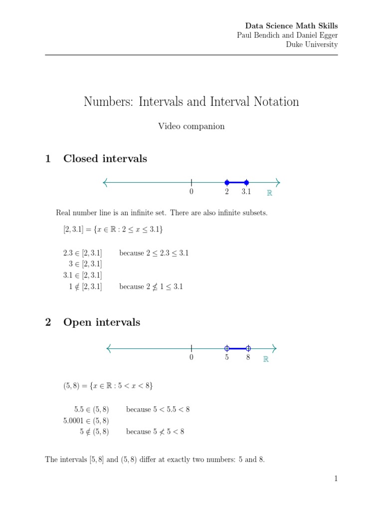 Numbers Intervals | PDF | Interval (Mathematics) | Algebra