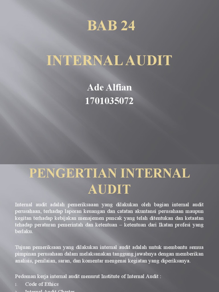 BAB 24 Auditing 2 | PDF