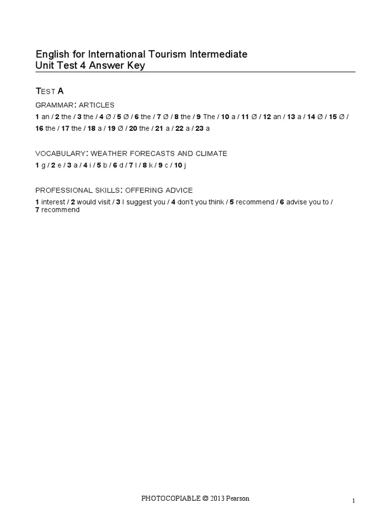 Unit 4AB Answer Keys | PDF