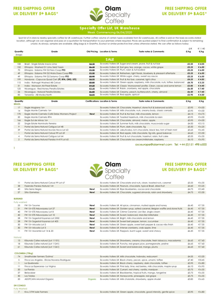 OSC Europe Offer List 06.04.2020.01 PDF | PDF | Berry | Chocolate