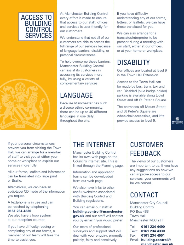 Access To Building Control Services | PDF | Accessibility | Communication