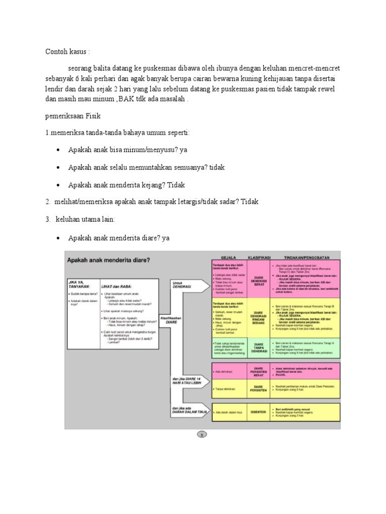 Contoh Kasus Diare Dan Penanganannya Sesuai MTBS | PDF