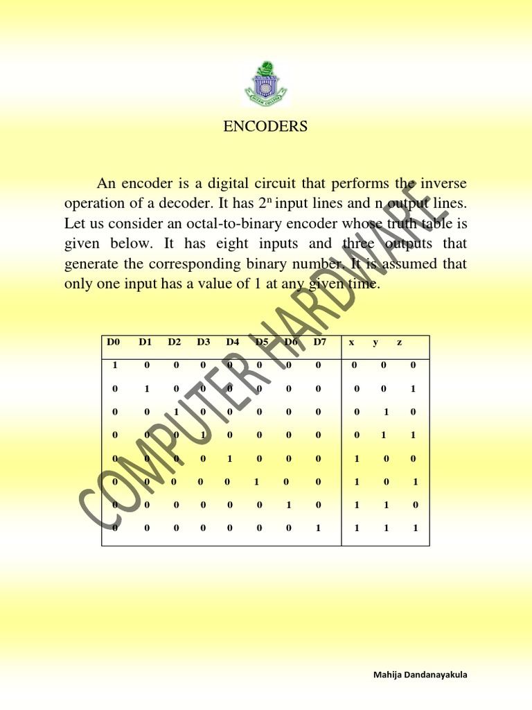 Encoder | PDF | Electronic Engineering | Computer Engineering