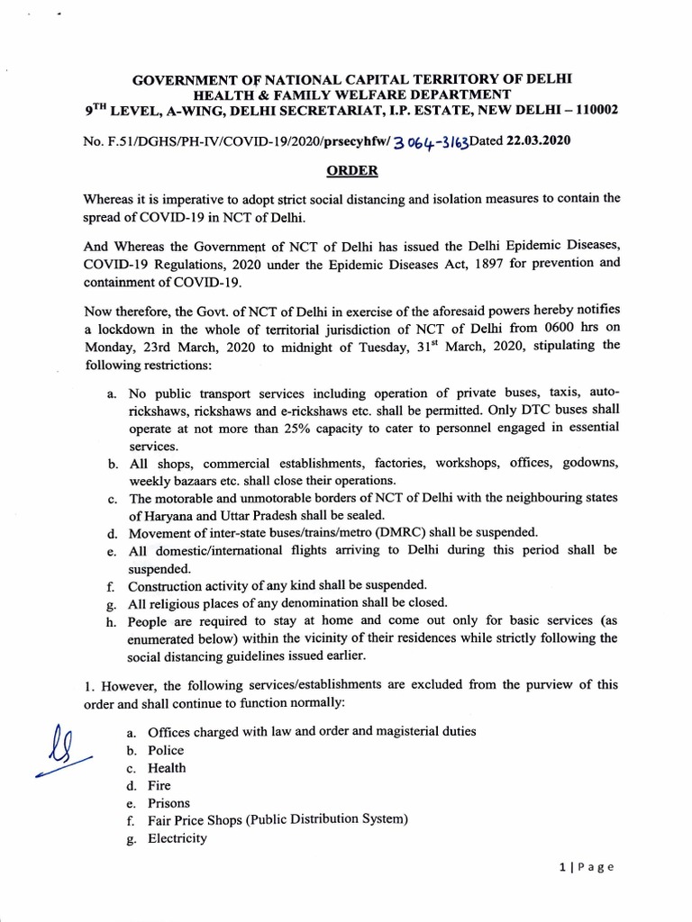 Delhi Govt Order | PDF | Delhi | Delivery (Commerce)