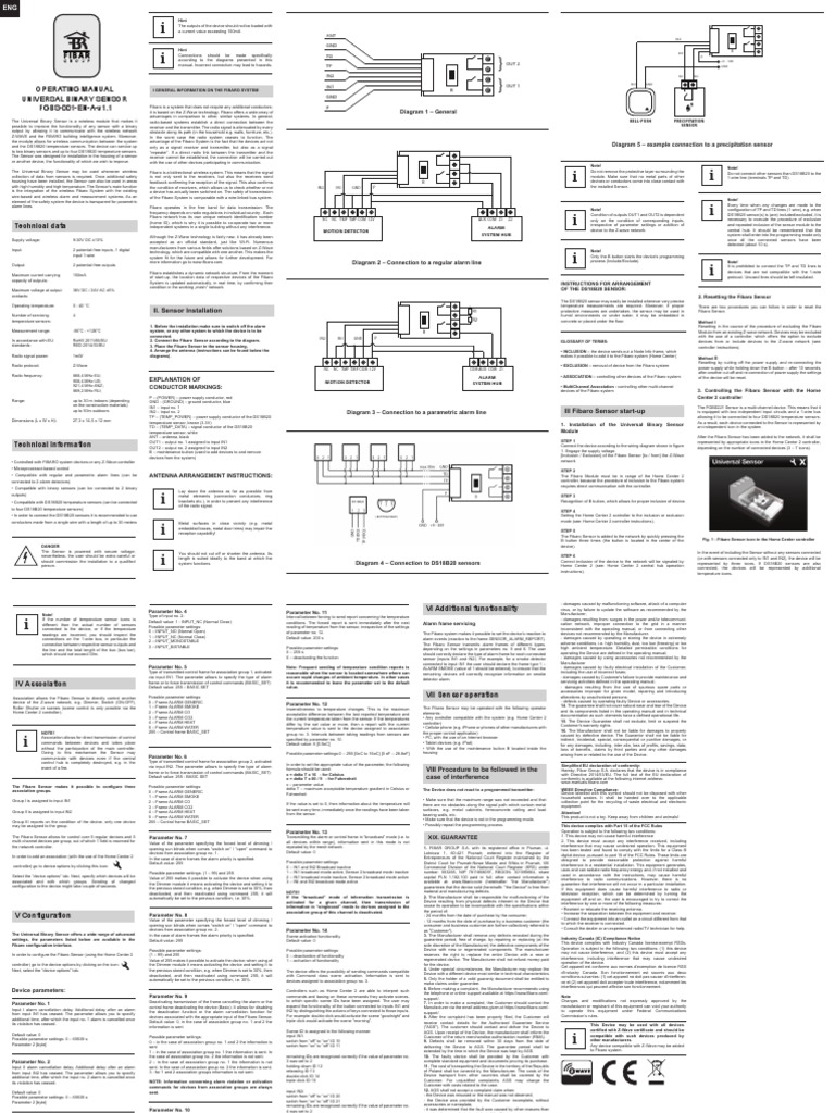 Operating Manual Universal Binary Sensor FGBS-001-EN-A-v1.1: Technical Data | PDF | Sensor ...