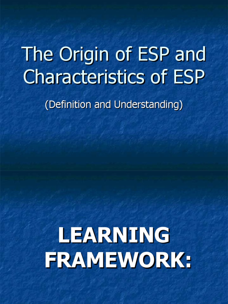 Understanding the Origin of ESP | PDF | English As A Second Or Foreign ...