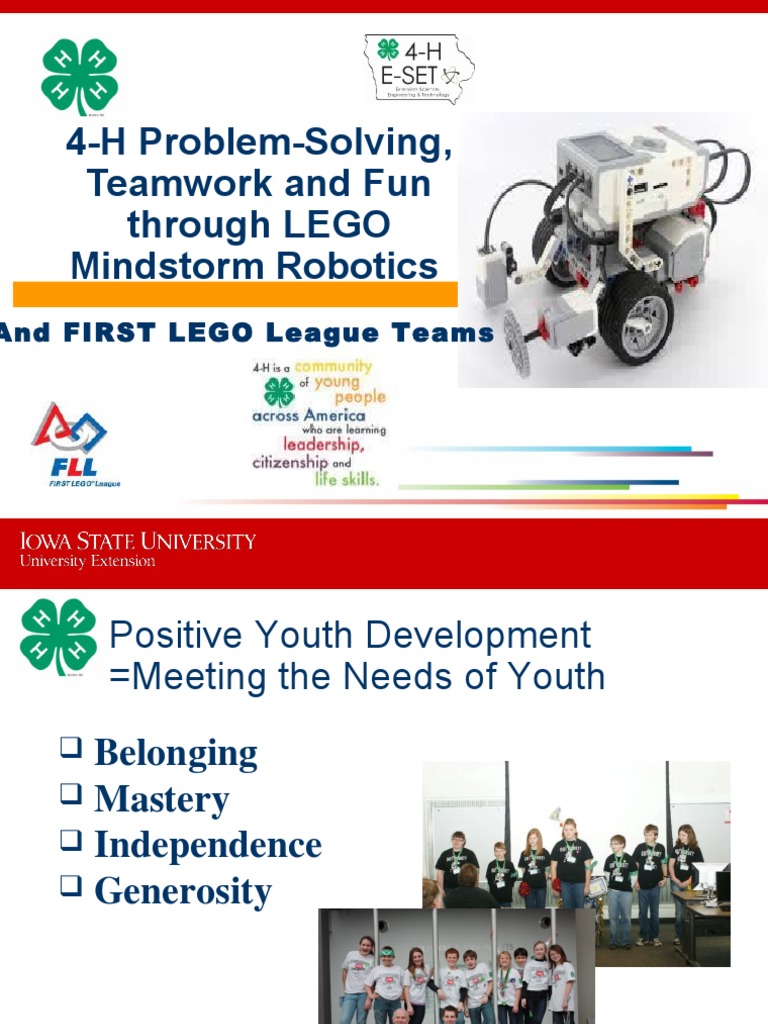 4-H Problem-Solving, Teamwork and Fun Through LEGO Mindstorm Robotics ...