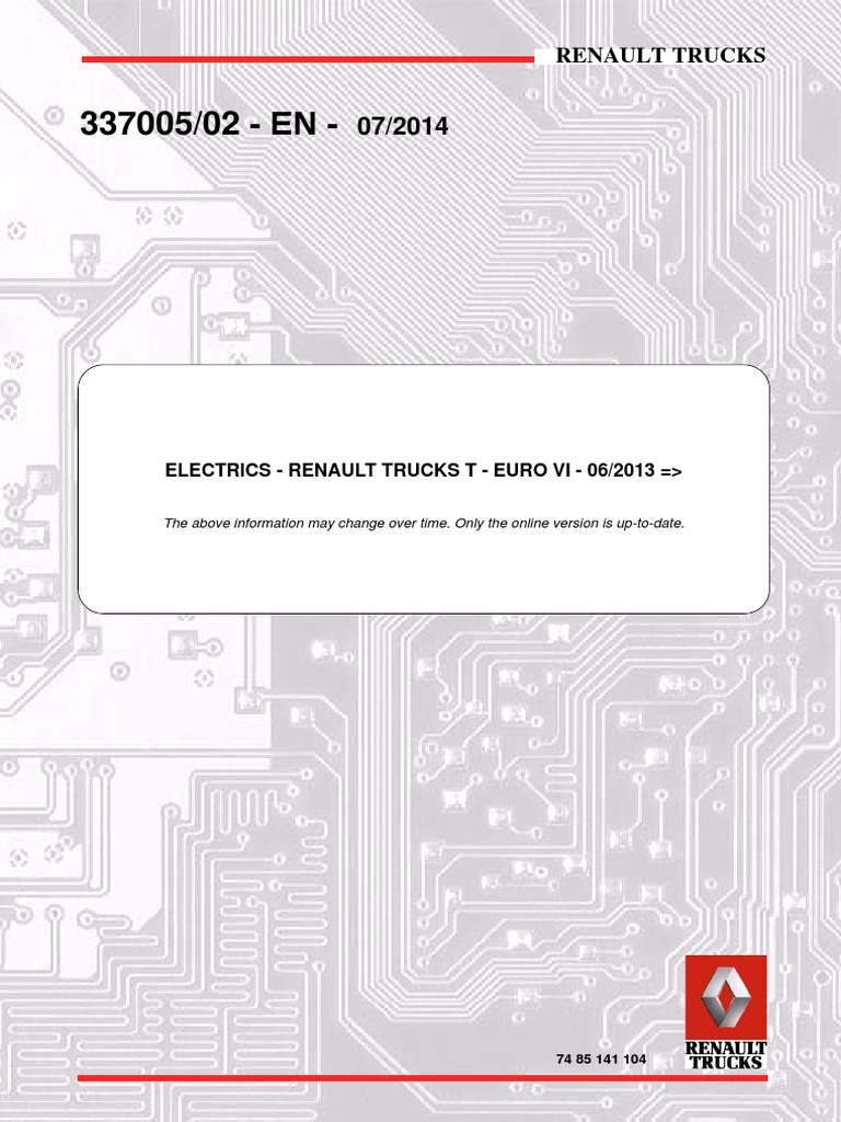 Electrics - Renault Trucks T - Euro Vi - 06/2013 | PDF | Electrical ...