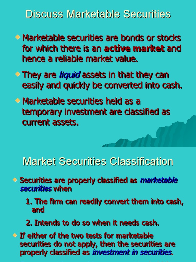 Marketable Securities | PDF | Securities (Finance) | Valuation (Finance)