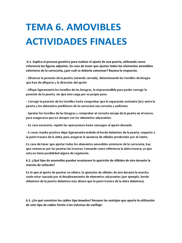 Actividades Finales Amovibles TEMA 6 | PDF | Tornillo | Ascensor