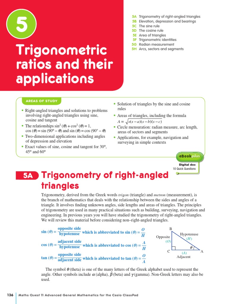 Ch05 Trigonometric Ratios and Their Applications PDF | PDF ...