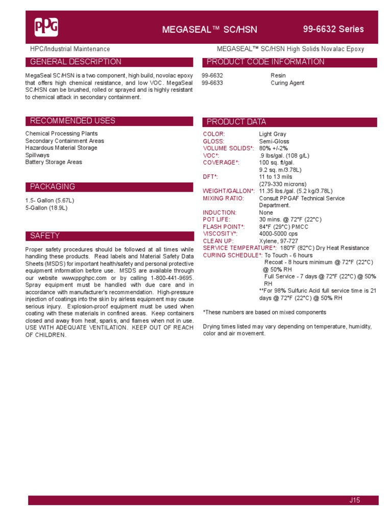 PPG Megaseal HSN | PDF | Paint | Epoxy