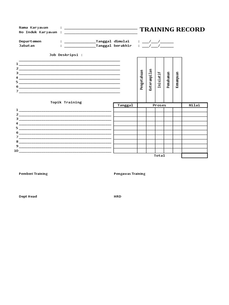 Training Record | PDF