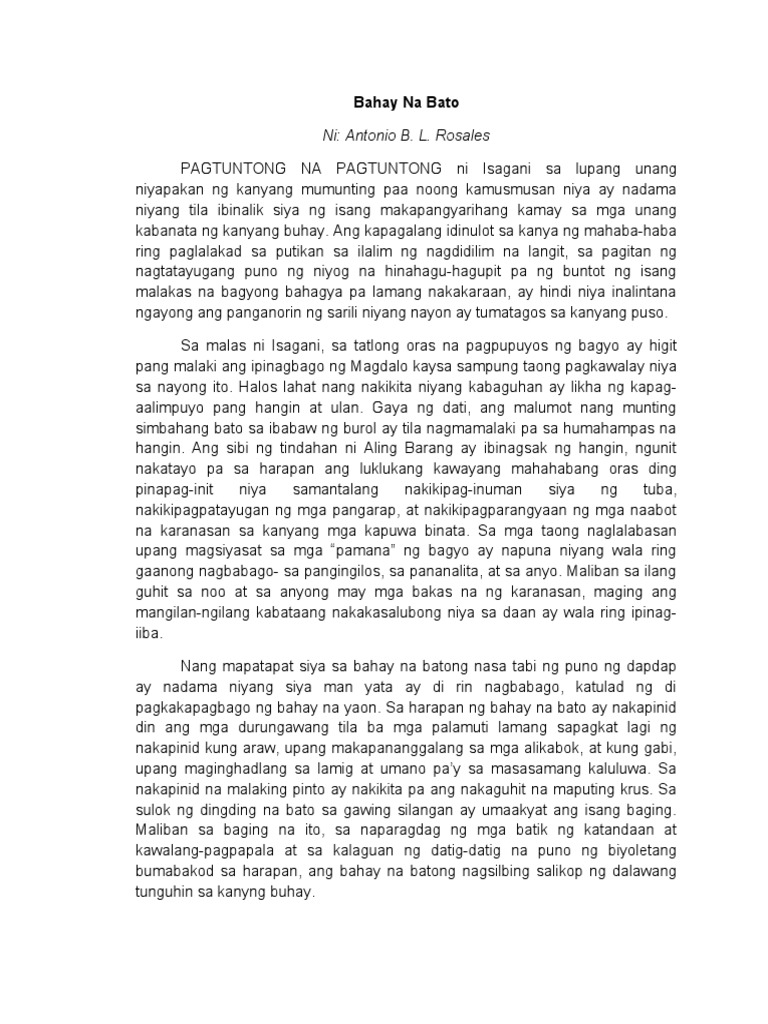 Bahay Na Bato Story | PDF