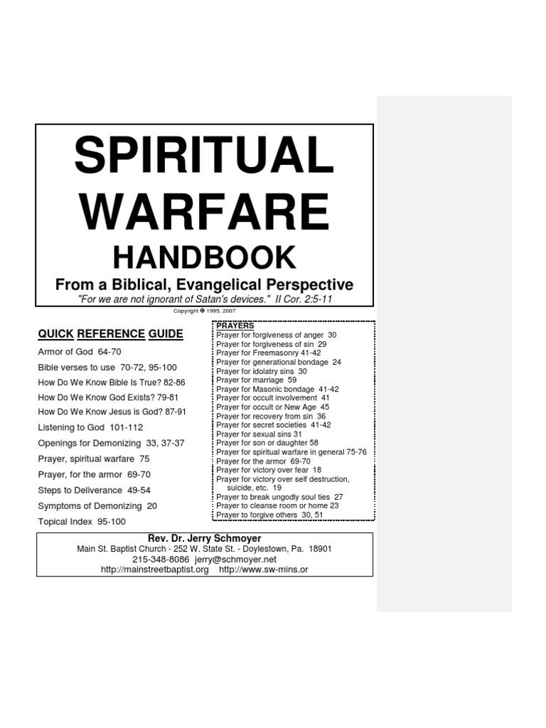 Spiritual Warfare Handbook, Schmoyer | Download Free PDF | Spiritual ...