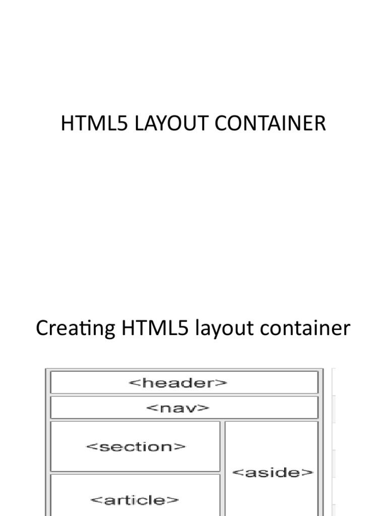 HTML5 Layout Container | PDF | Html Element | Software