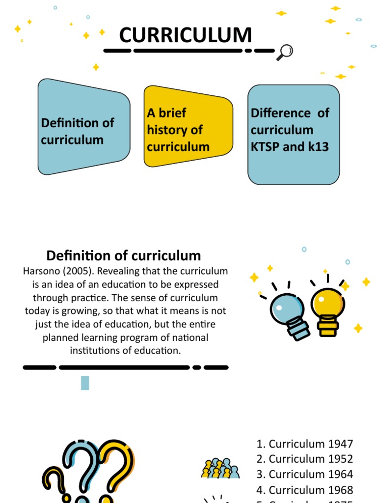 Curriculum: Definition of Curriculum A Brief History of Curriculum ...