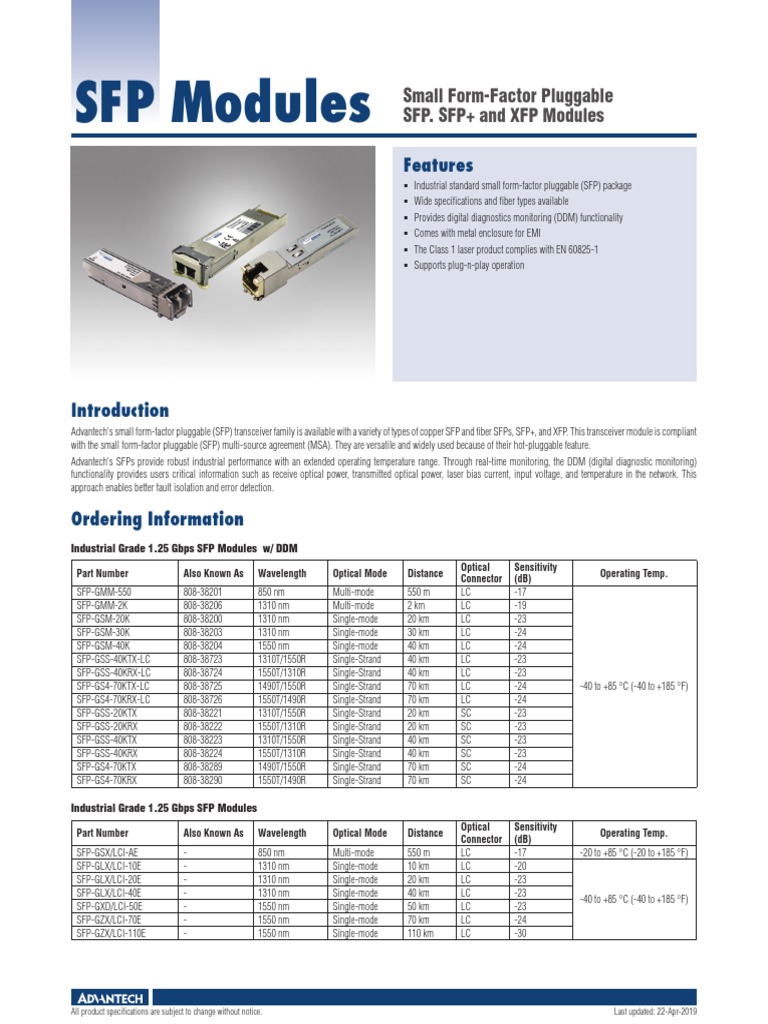 SFP Module PDF | PDF | Atomic | Telecommunications Equipment