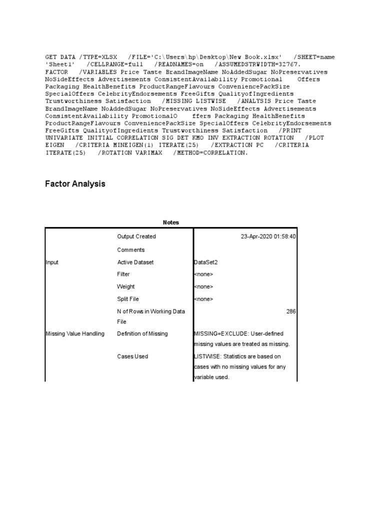 OUTPUT | PDF | Principal Component Analysis | Factor Analysis