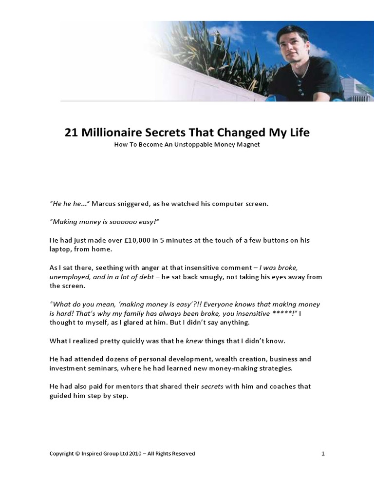 21 Secret of Millionaire Mindset | PDF | Money | Wealth