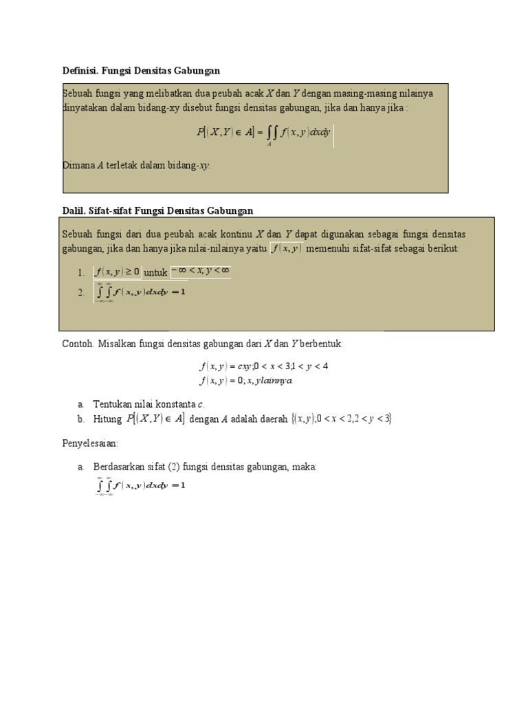 Materi Fungsi Densitas Gabungan | PDF